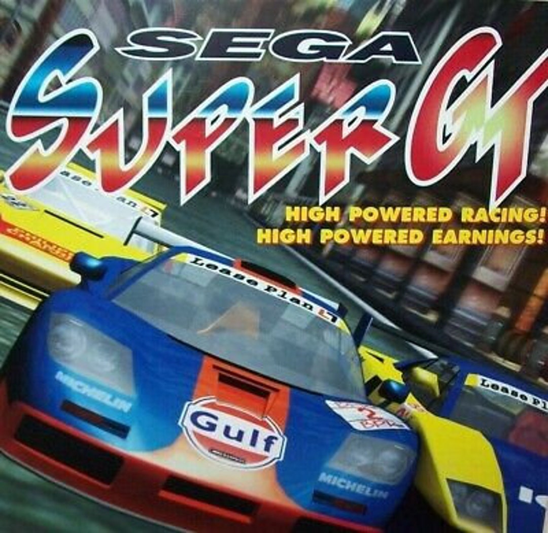 Sega Super GT Arcade FLYER Original NOS Video Game Driving Auto Raceway ...