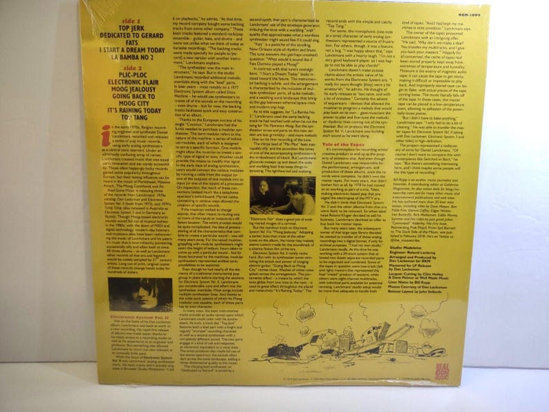 The Electronic System Dan Lacksman Vinyl LP Record Sealed Yellow Synth ...