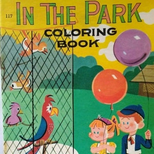 Big Little Book in the Park Coloring Book Parrot Birds Saalfield 117 ...