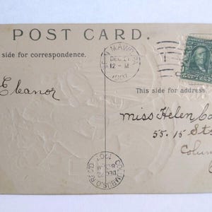 Santa Claus Dark Green Suit Coat Christmas Postcard Germany 1907 Embossed BW 296 Unique Gift - Etsy