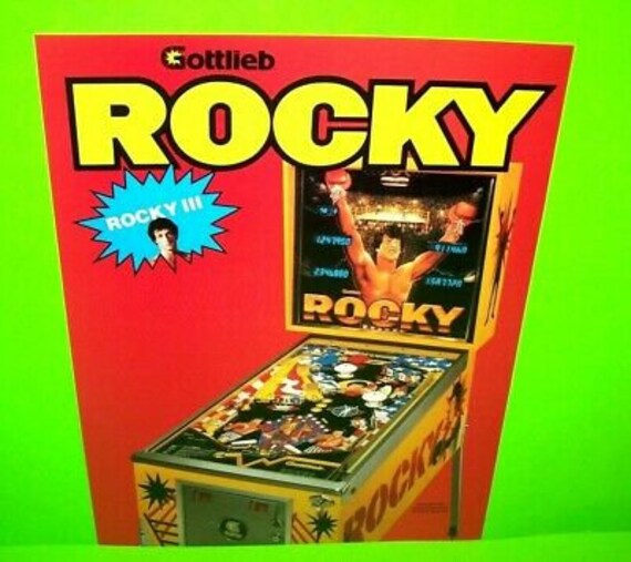 Rocky Pinball FLYER Original NOS 1982 Game Art Sheet Sylvester - Etsy