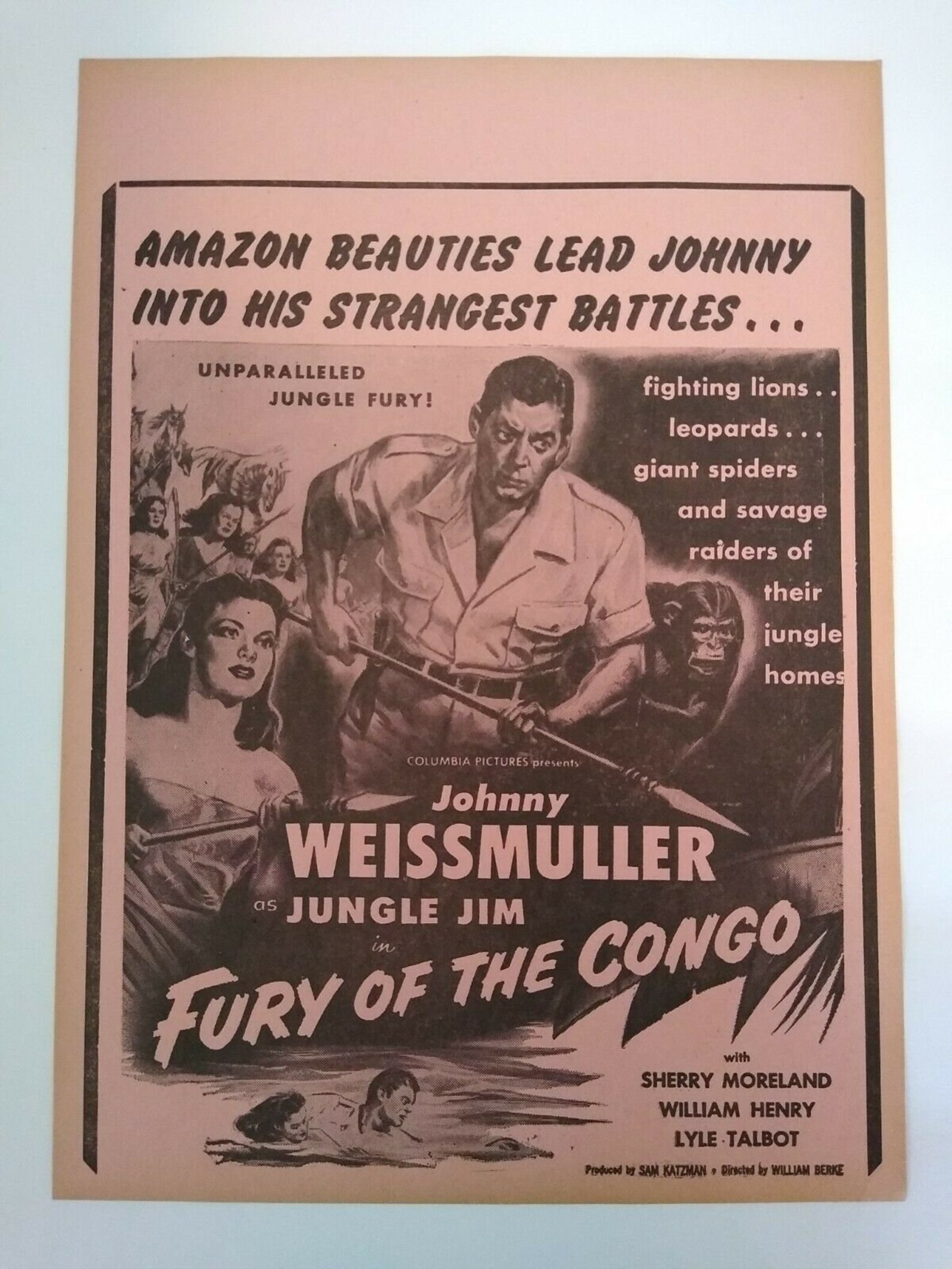 Jungle Jim Fury of the Congo Johnny Weissmuller Movie Poster - Etsy