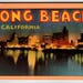 Greetings From Long Beach California Large Letter Linen Postcard ...