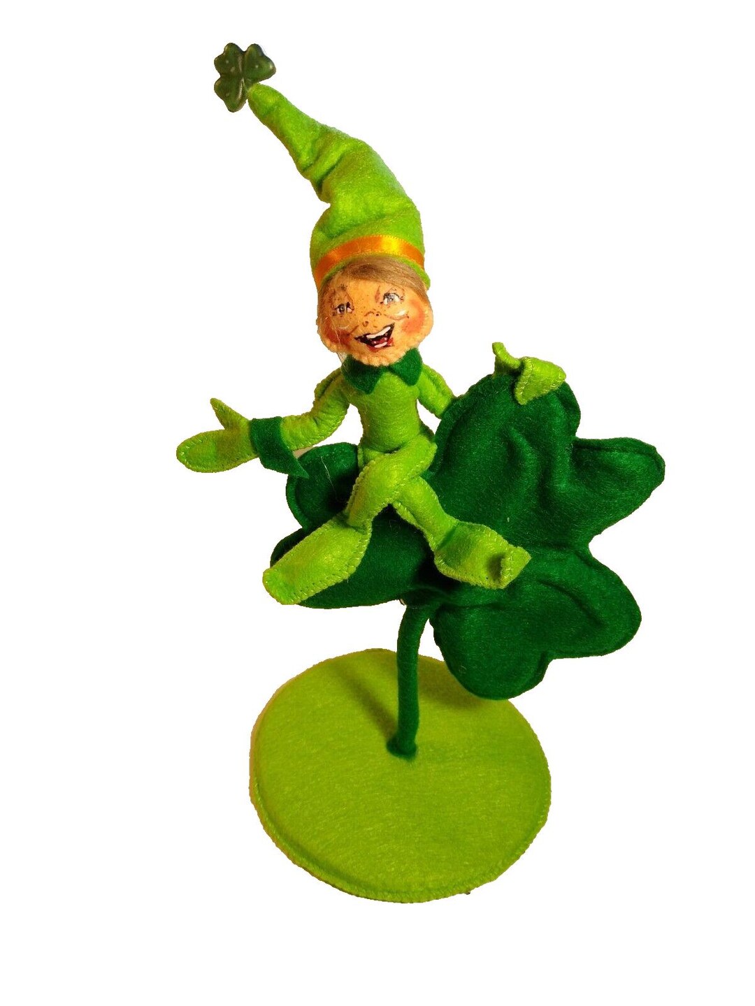 ANNALEE St Patrick's Day Doll Irish Leprechaun Giant Shamrock Vintage ...