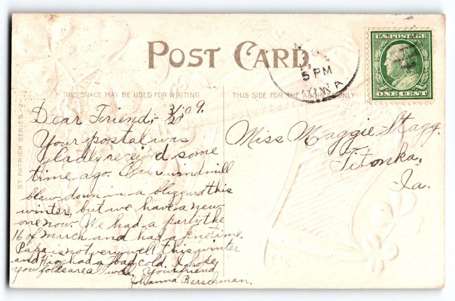 St Patrick's Day Postcard Dear Irish Memories Erin Go Bragh Ireland ...