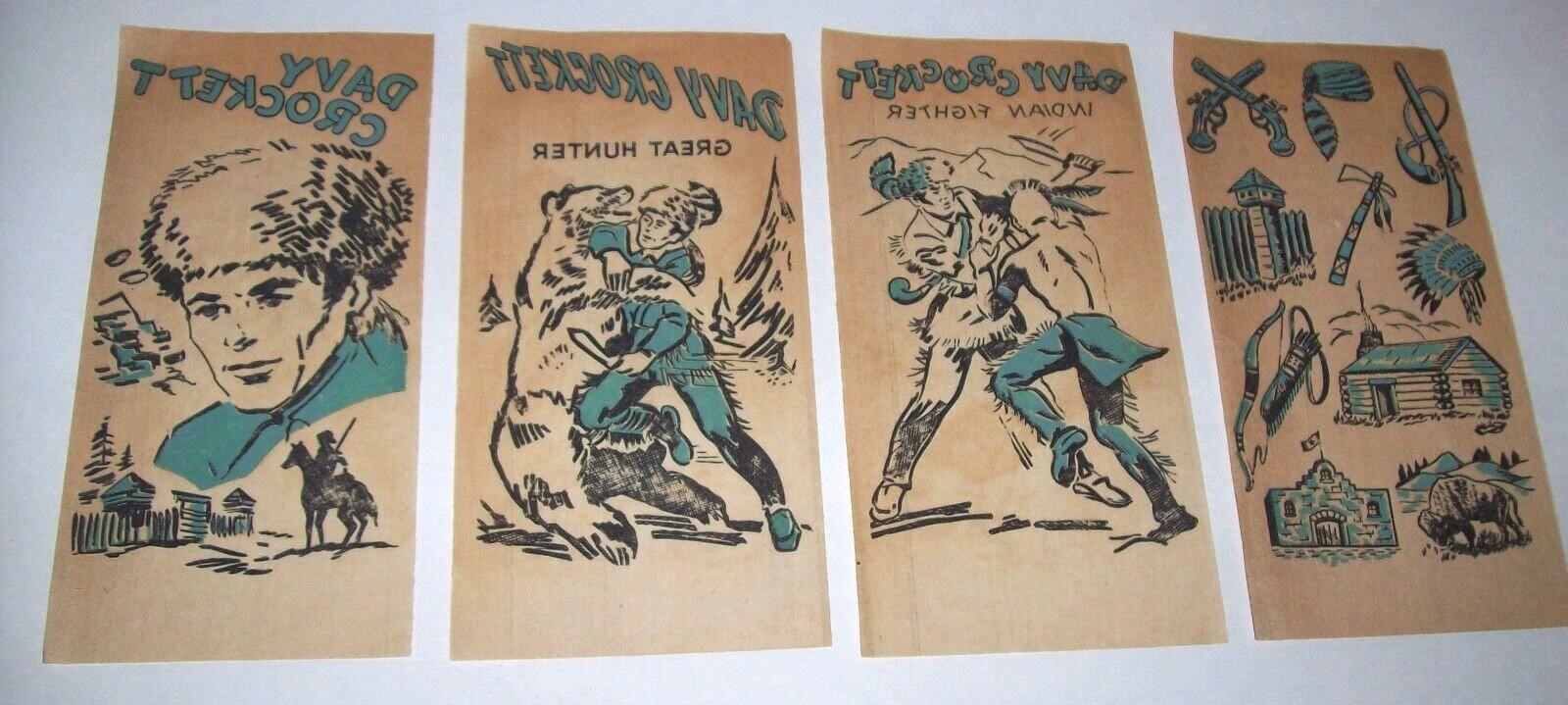 Davy Crockett Vintage Decals Western 1950s NOS Set of 4 Blue - Etsy