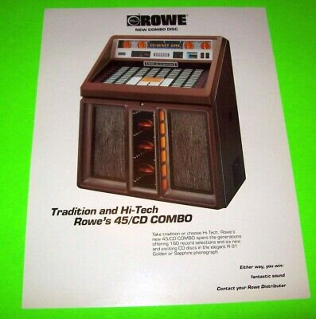 New Combo Disc Rowe 45/CD Jukebox Flyer Vintage 1987 - Etsy