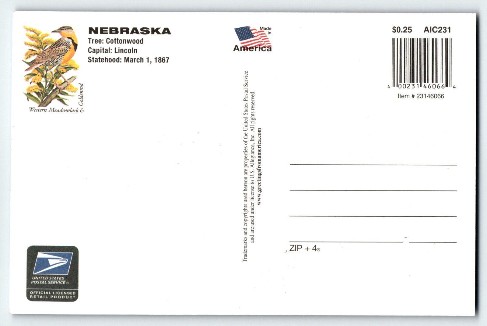 Greetings From Nebraska Large Letter Chrome Postcard USPS 2001 Covered ...