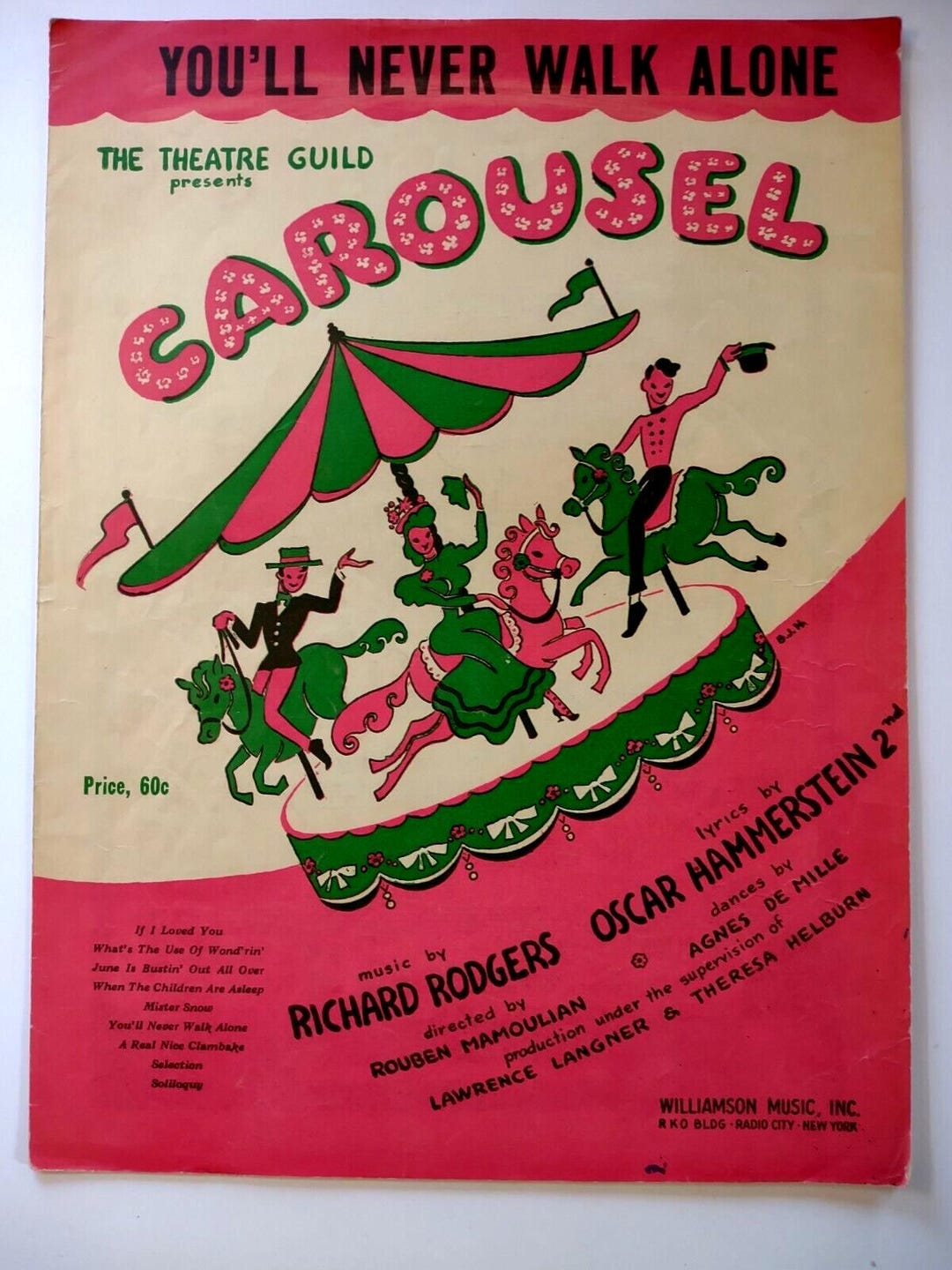 You'll Never Walk Alone Carousel Sheet Music 1945 Rogers and ...