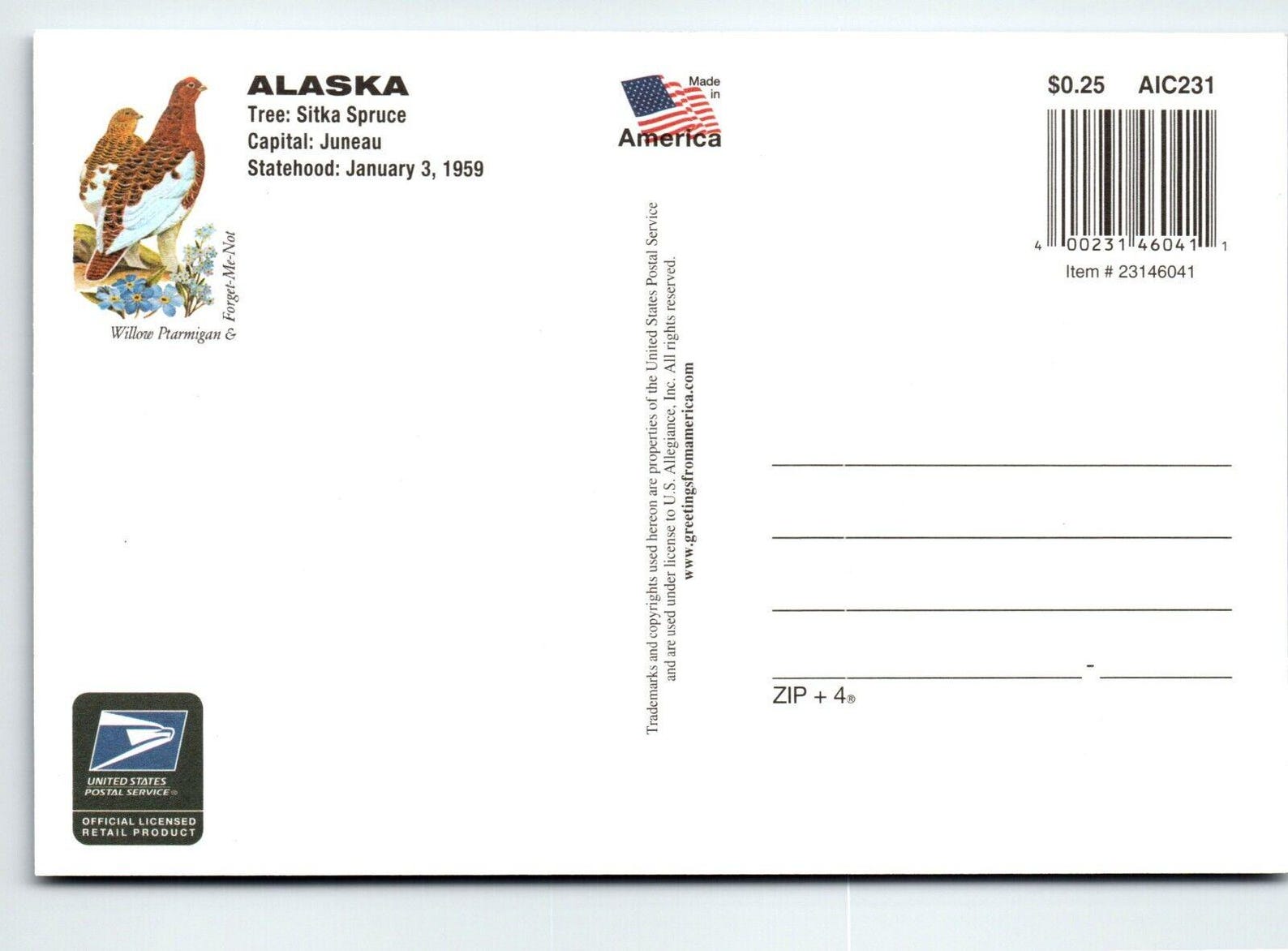 Greetings From Alaska Large Letter Chrome Postcard Unused USPS 2001 ...