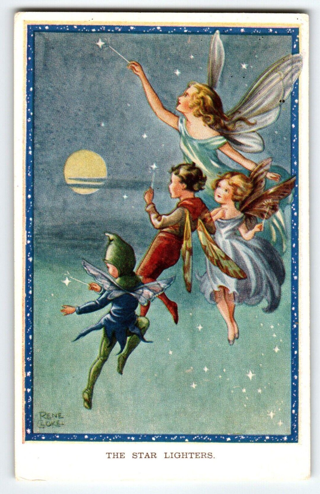 Fairies Postcard Sprites Star Lighters Moon Fantasy Rene Cloke ...