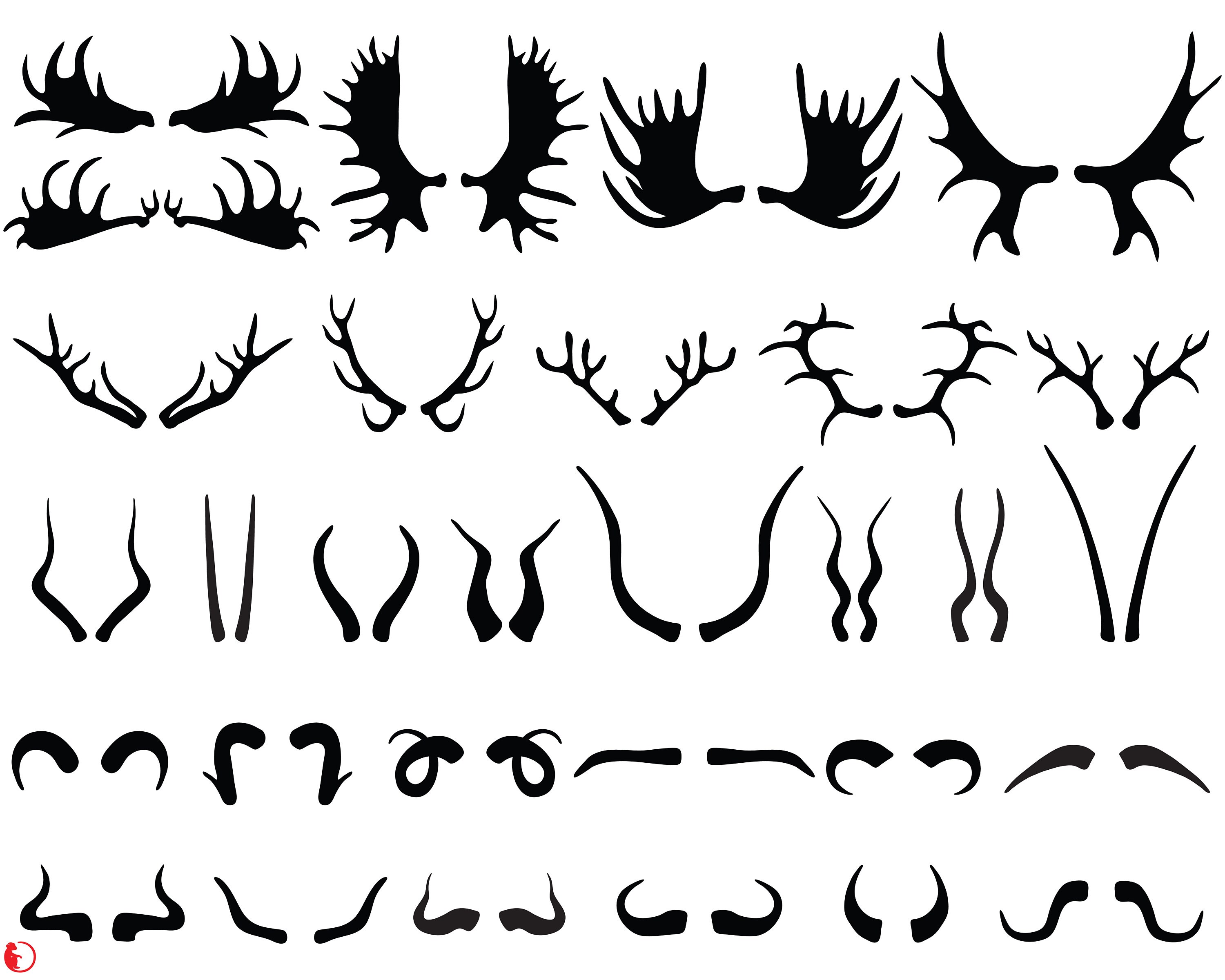 Buffalo horns pack, Deer antler pack, Svg file for cricut, Instant ...