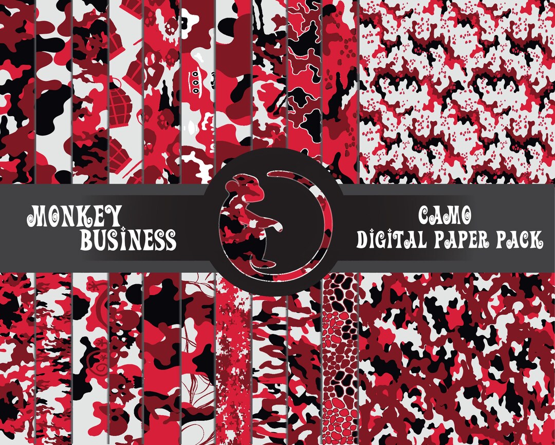 Scrapbook Paper, Digital Paper Pack, Army Pattern Collection, Fashion ...