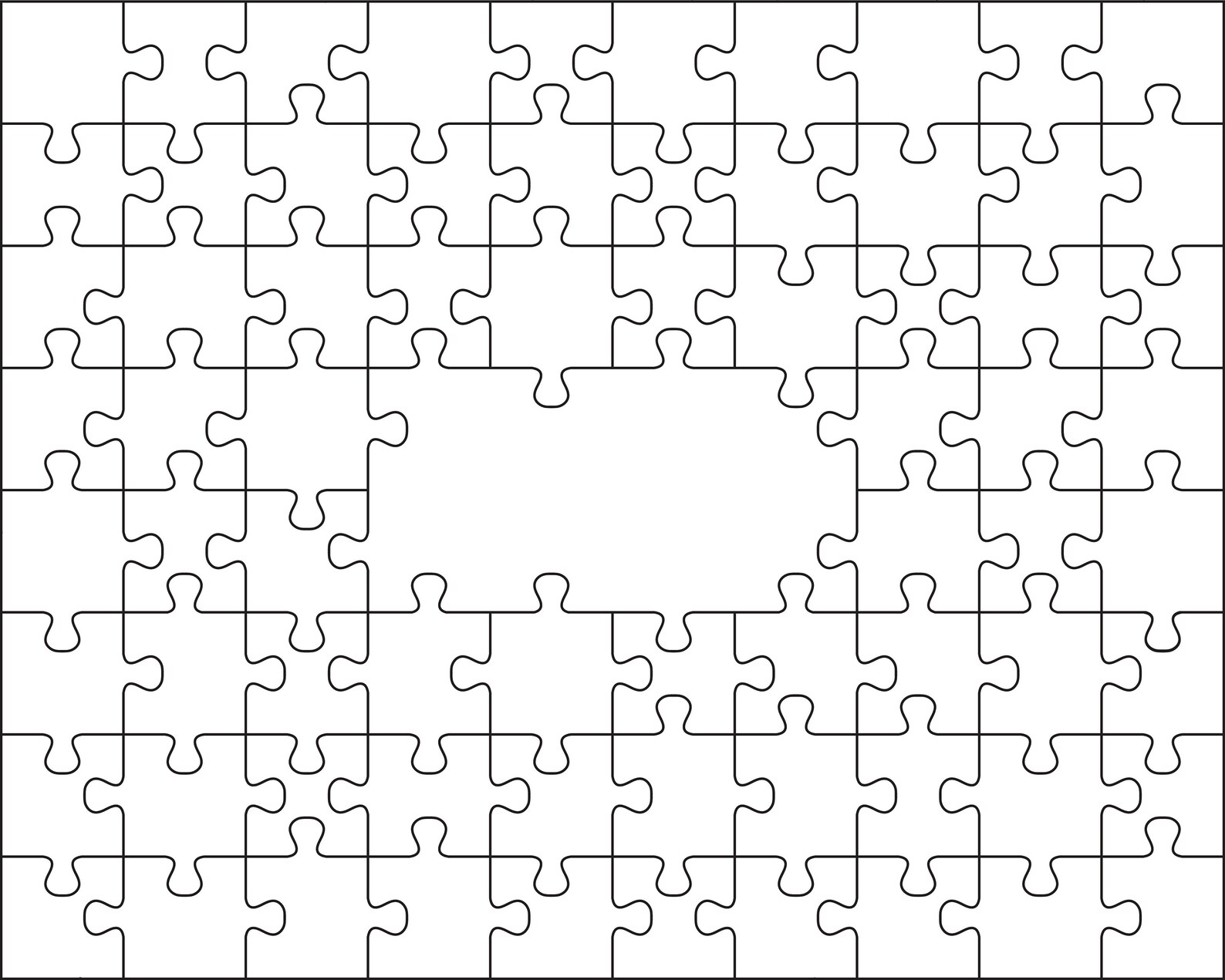 White Puzzle Template, Svg File for Cricut, Instant Download, Svg, Dxf ...