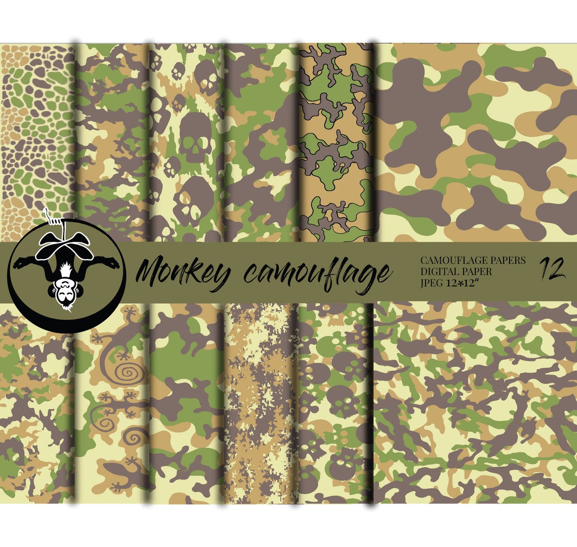 Set of 12 Seamless Camo Patterns.collection of 12 Camouflage Digital ...