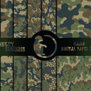 Camo Print Army Digital Paper Pack Scrapbook Papers Instant - Etsy