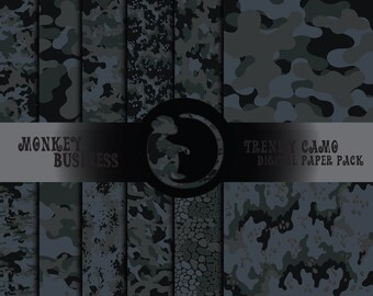 Camo Print Army Digital Paper Pack Scrapbook Papers Instant - Etsy