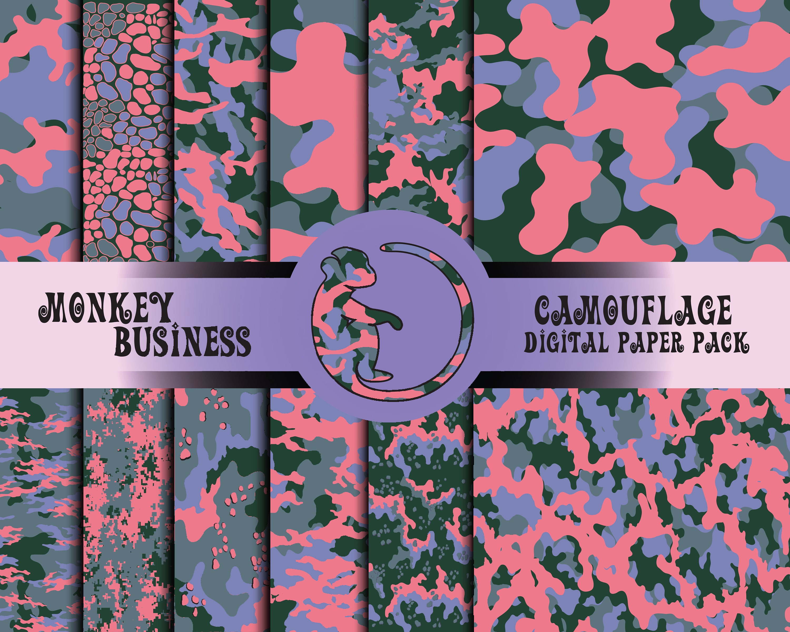 Camouflage Digital Paper Pack Scrapbook Papers Instant - Etsy