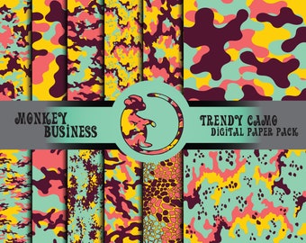 Digital Paper Pack by Monkey Camouflage.27 Camouflage Digital - Etsy