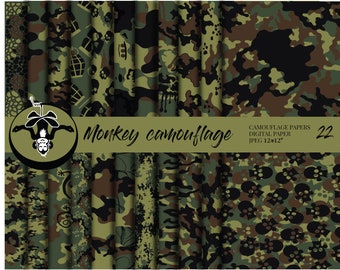 Camo Digital Paper Pack US Army Camouflage Colors Instant | Etsy