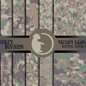 Colorful Digital Paper Pack Camo Print Seamless Patterns - Etsy