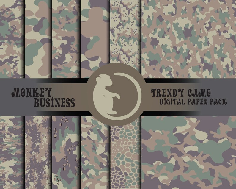 Colorful Digital Paper Pack Camo Print Seamless Patterns - Etsy