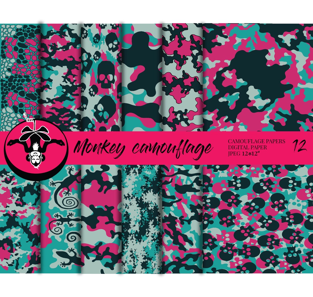 Abstact Camo Textures, Camouflage Digital Papers, Printable Digital ...