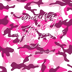 Pink Camouflage Digital Paper Pack.set of 9 Pink Camo Patterns.high ...