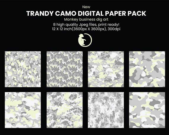 Gray Color Camo Wallpapers Camouflage Digital Paper Pack - Etsy