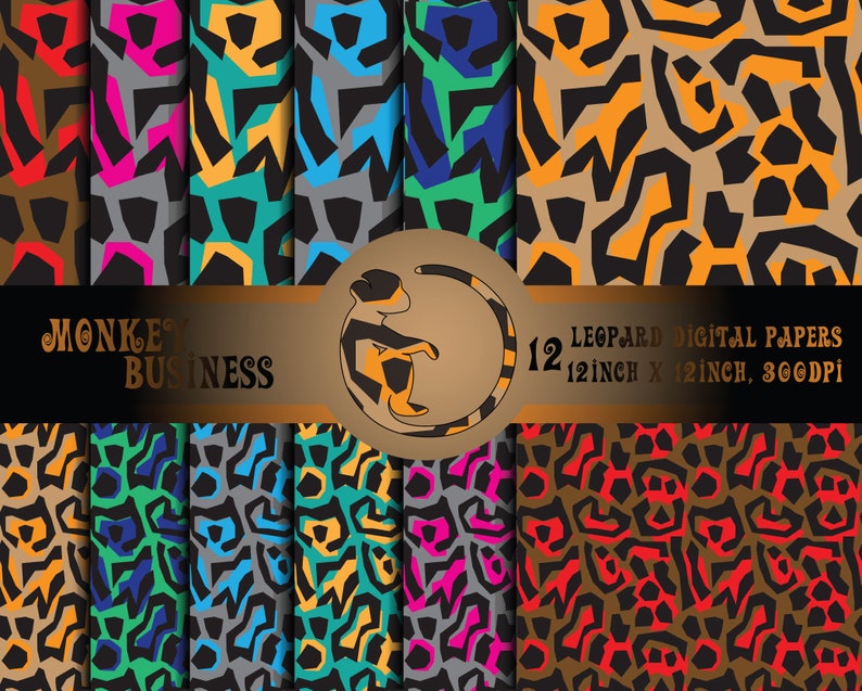Abstract Trendy Leopard Print Digital Paper Pack Scrapbook - Etsy