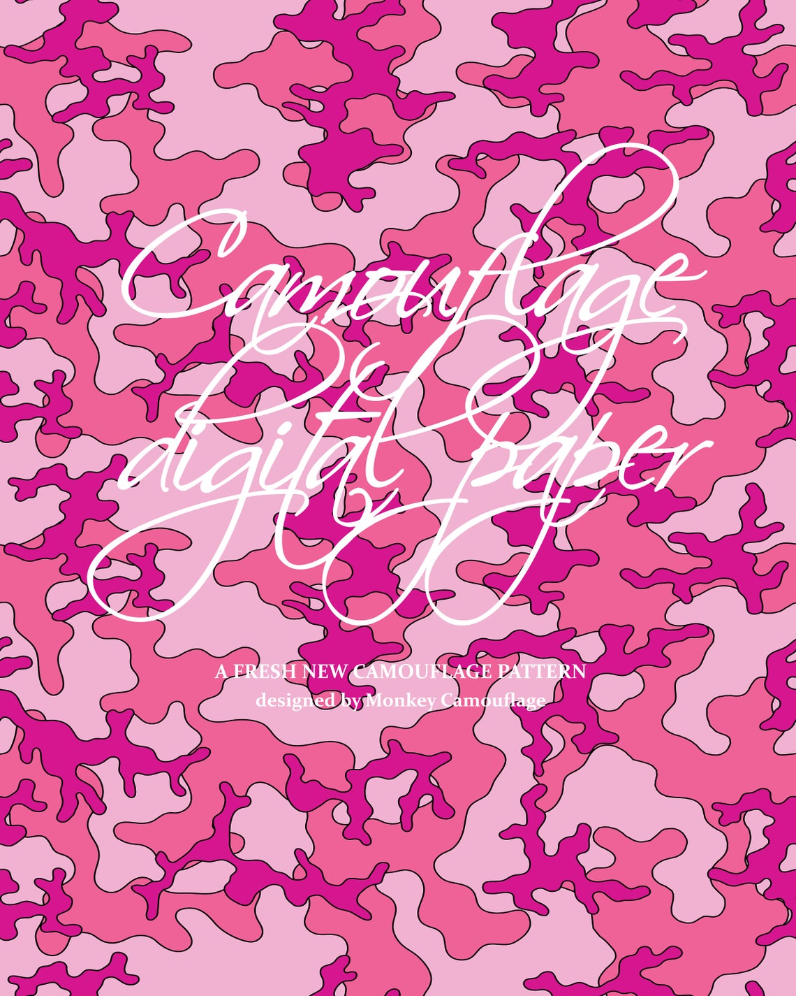 Pink Camouflage Digital Paper Pack.set of 9 Pink Camo | Etsy