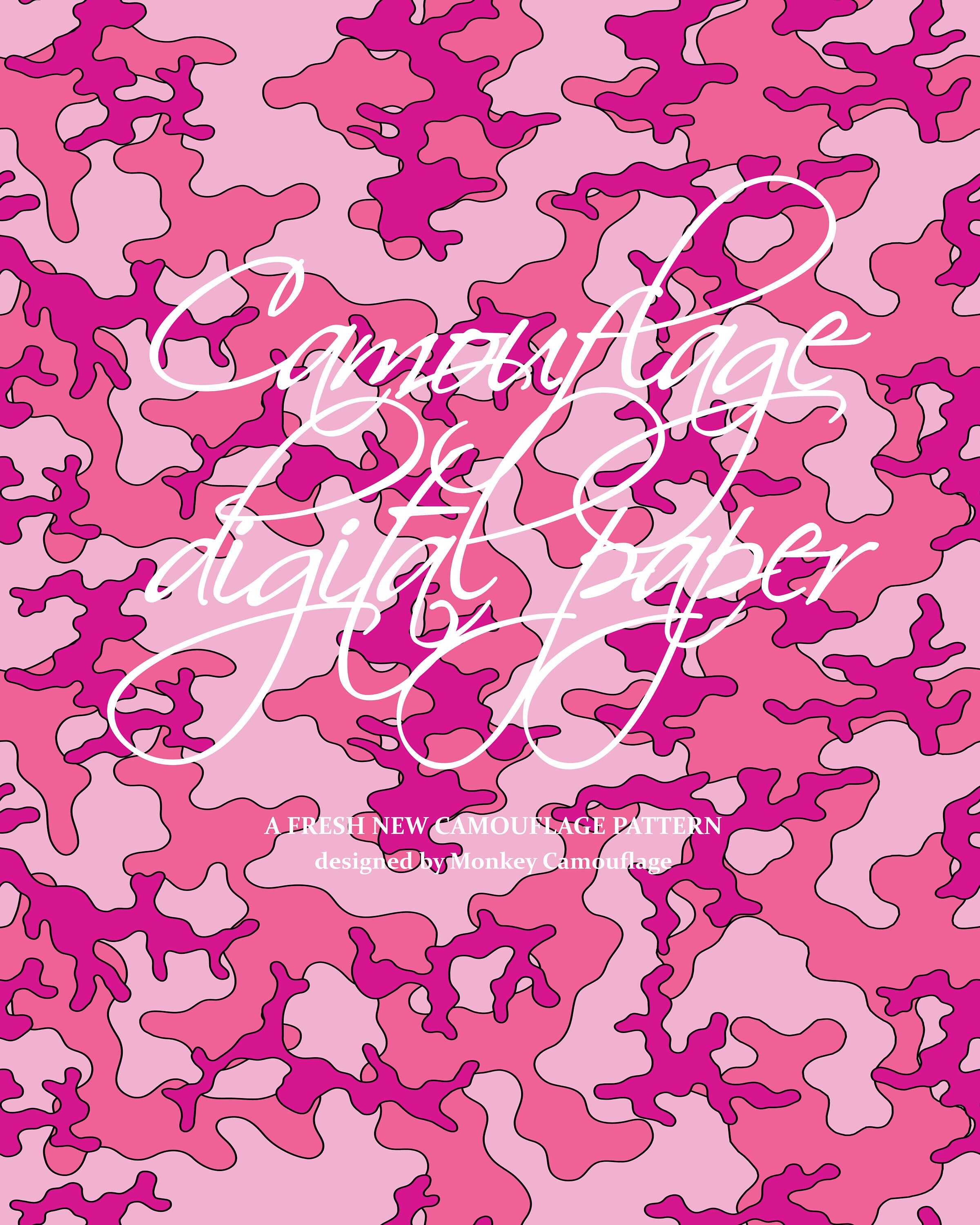 Pink Camouflage Digital Paper Pack.set of 9 Pink Camo | Etsy