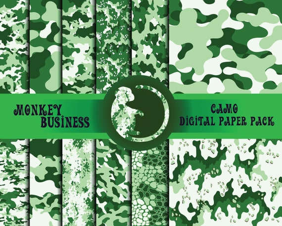 Green Camo Digital Paper Pack 12 Seamless Camouflage - Etsy