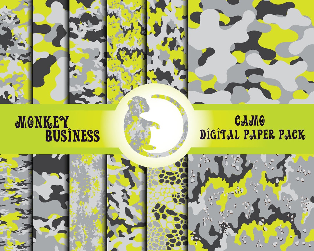 Printable Design, Camo Textures, Digital Paper Pack, JPG Files ...