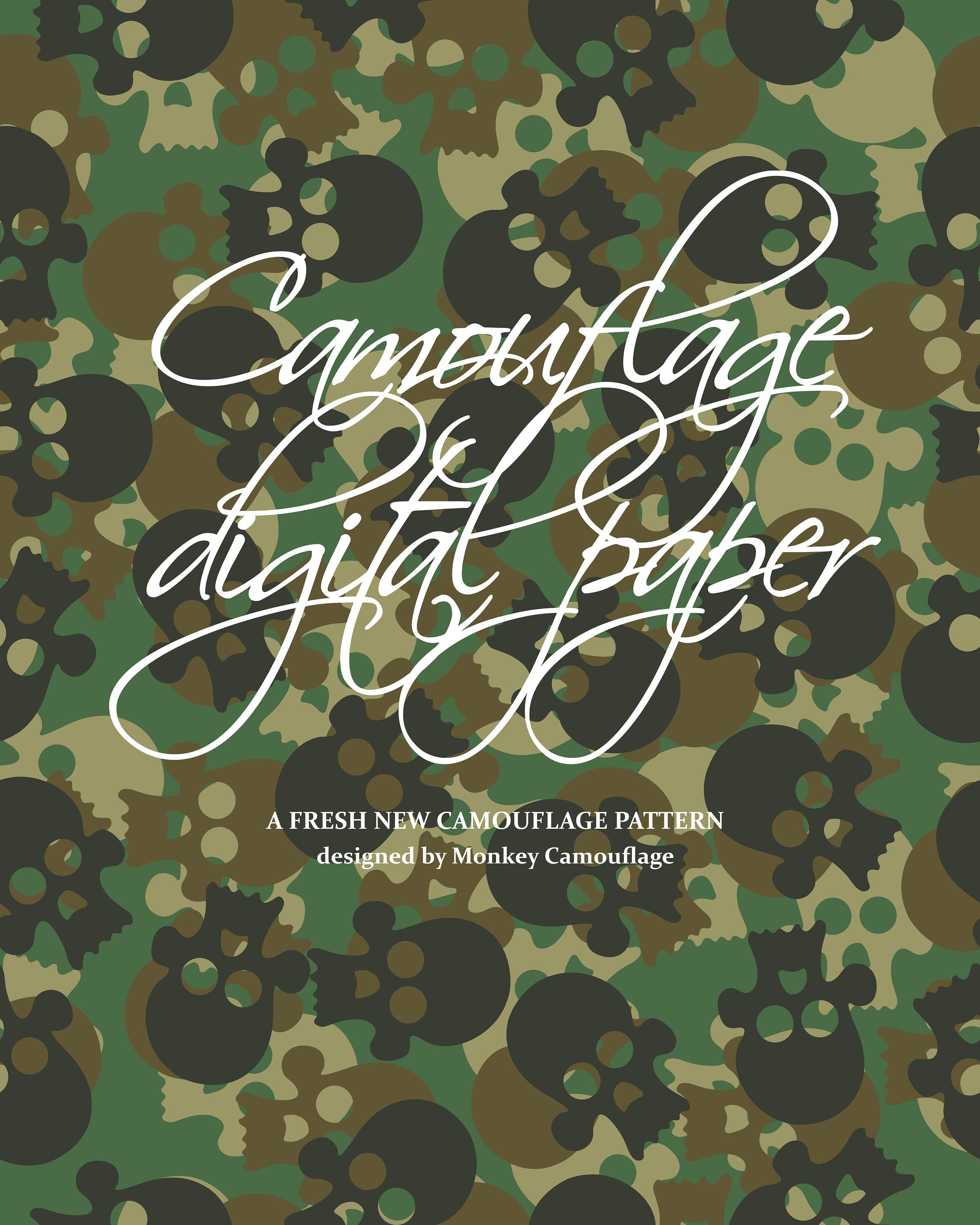 Camouflage Digital Paper Pack.6 Seamless Army T-shirt - Etsy