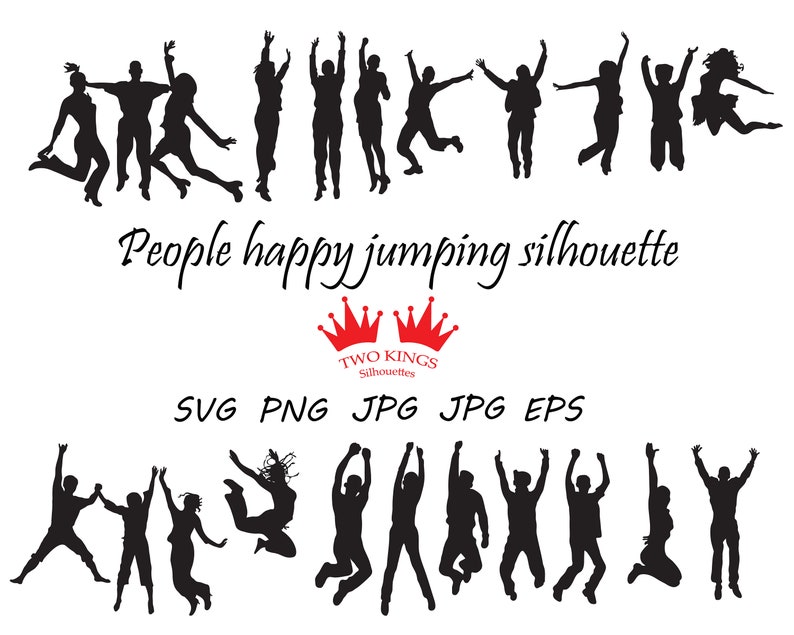 People Jumping SVG Cut File, Instant Download Svg, Png, Jpg, Eps and ...