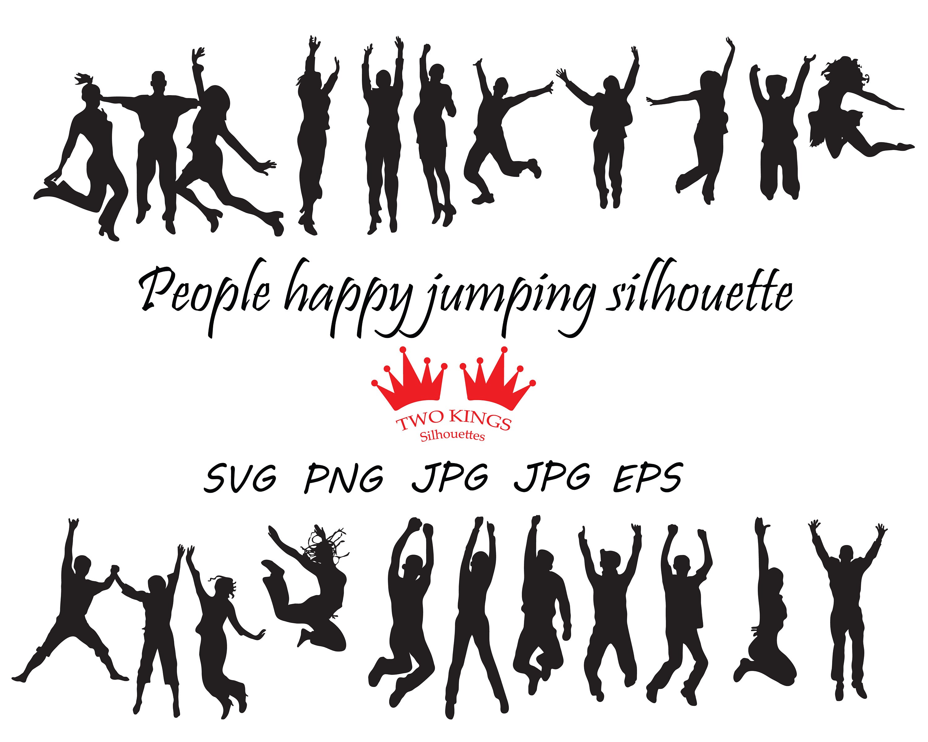 People Jumping SVG Cut File, Instant Download Svg, Png, Jpg, Eps and ...
