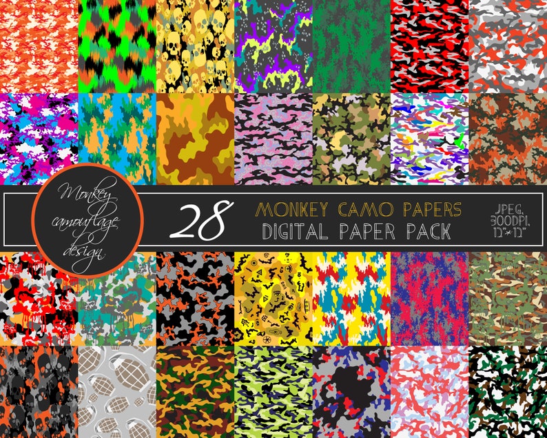 Camouflage Digital Paper.fabric Design.seamless Background.28 High ...