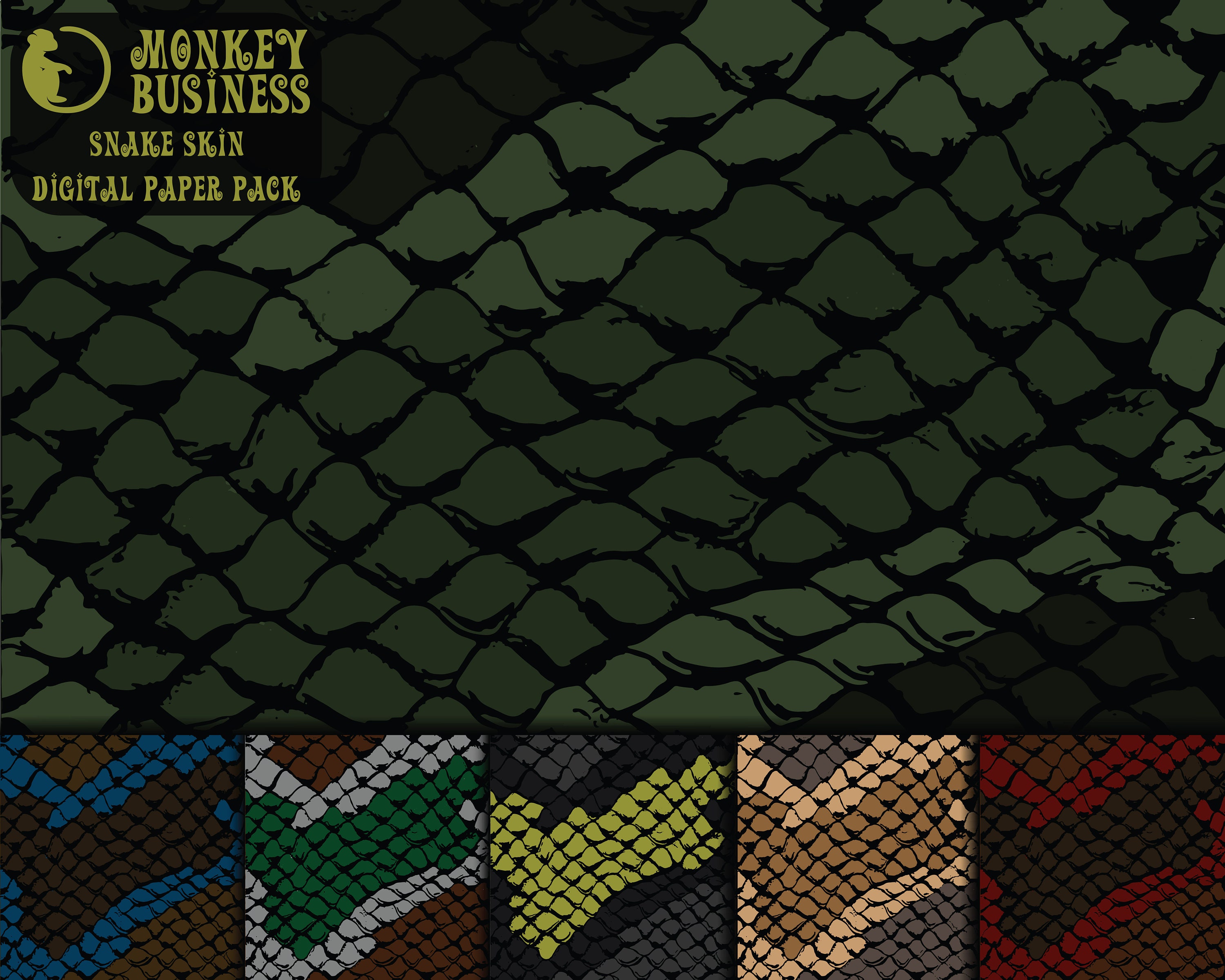Snake Skin Digital Paper Pack, Scrapbook Papers, Instant Download, High ...