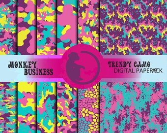 Digital Paper Pack by Monkey Camouflage.27 Camouflage Digital - Etsy