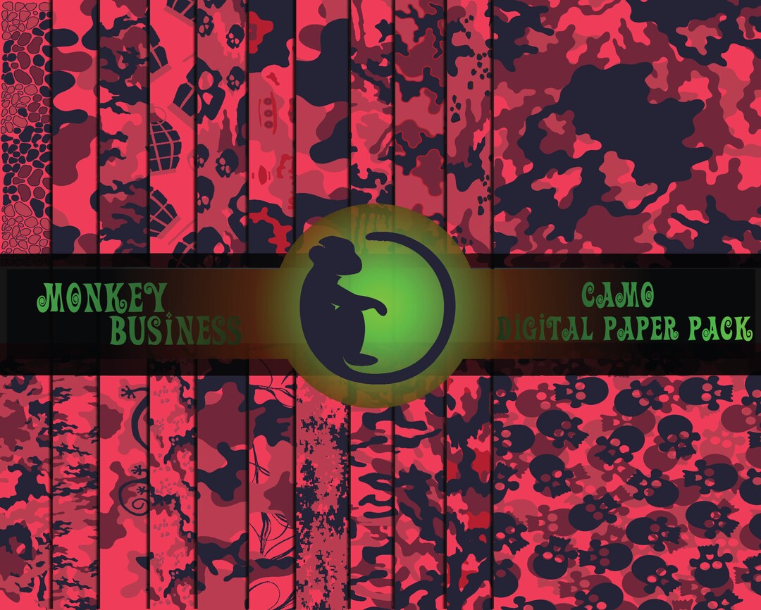 Printable Camo Designs, Digital Paper Pack, Seamless Camouflage ...