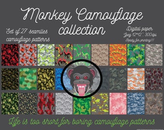 Digital Paper Pack by Monkey Camouflage.27 Camouflage Digital | Etsy