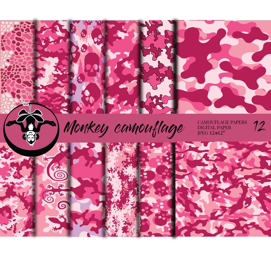 Girl Camouflage Collection.pink Military Digital Paper - Etsy