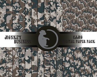 Camo Digital Paper Pack, US Army Camouflage Colors, Instant Download ...