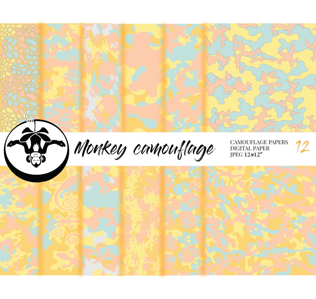Set of 12 Camouflage Digital Papers.military Design.abstract Army Print ...
