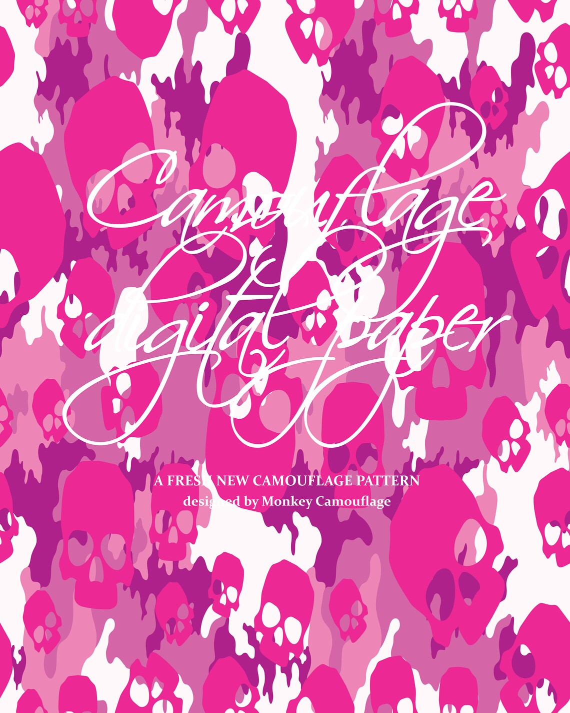 Pink Camouflage Digital Paper Pack.set of 9 Pink Camo | Etsy