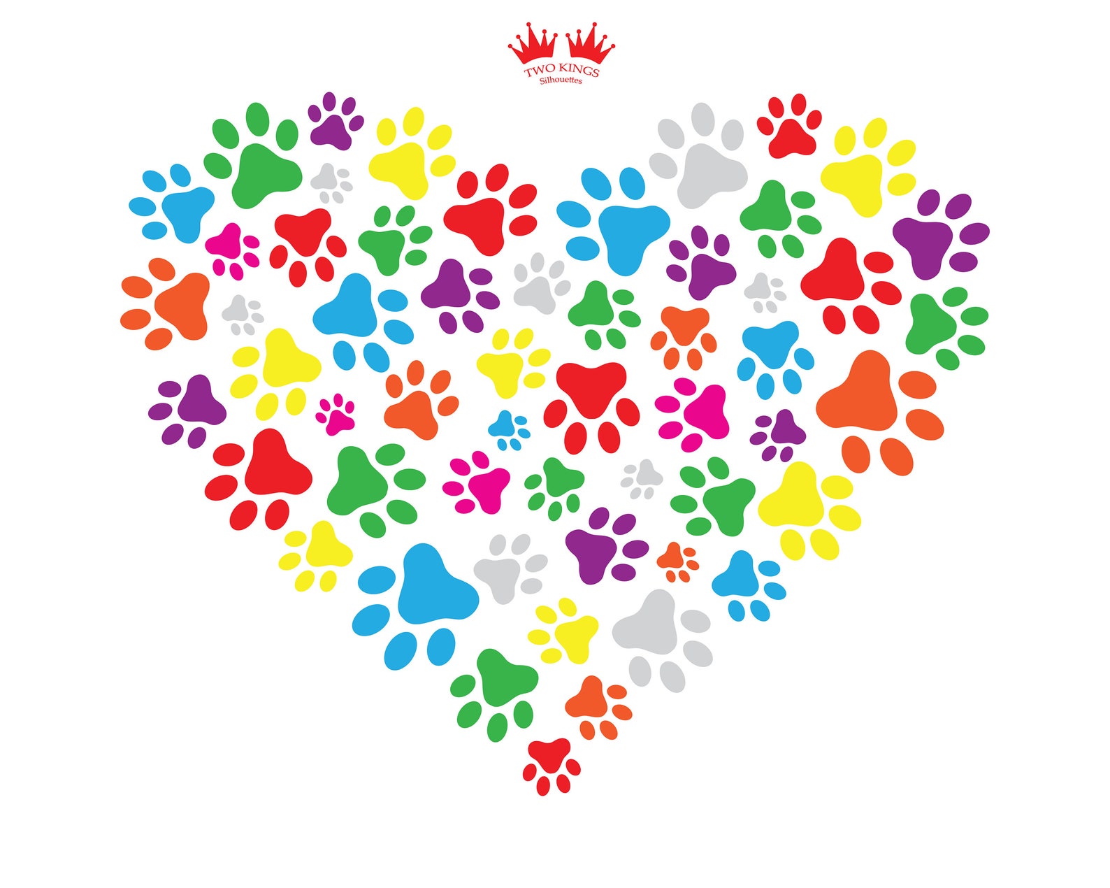 Animal Love Clipart Paw Heart Vector Illustration Instant | Etsy