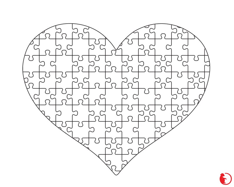 Heart Puzzle SVG Cut File Instant Download Love Jigsaw Etsy