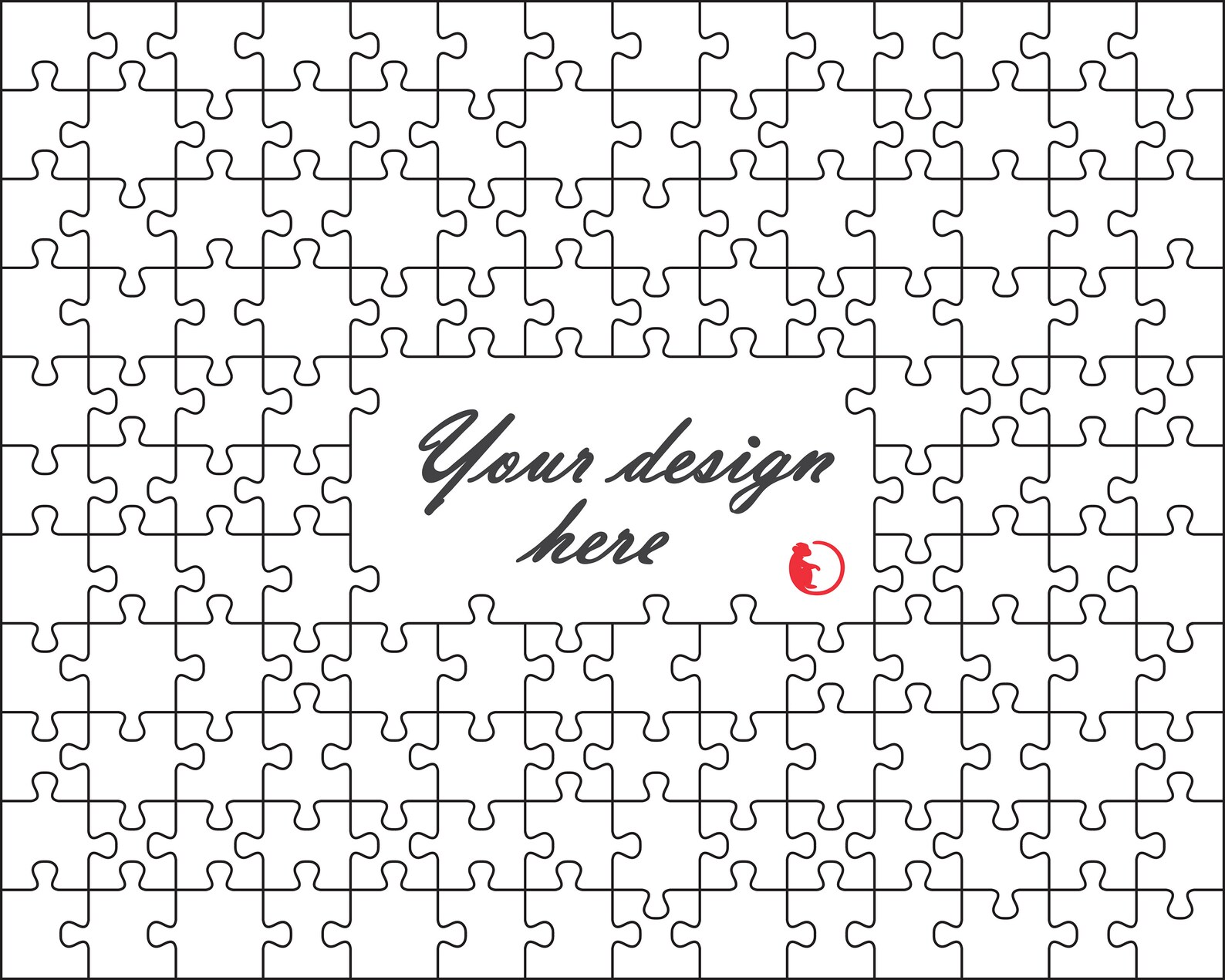 White Puzzle Svg File for Cricut Jigsaw Puzzle With Place for - Etsy