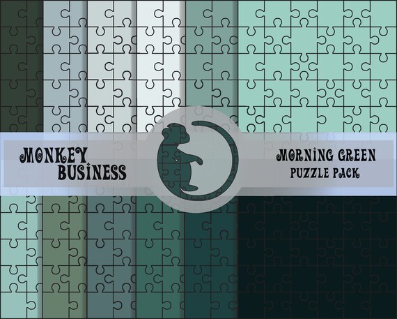 Green Jigsaw Puzzle Digital Papers Instant Download 12 High - Etsy